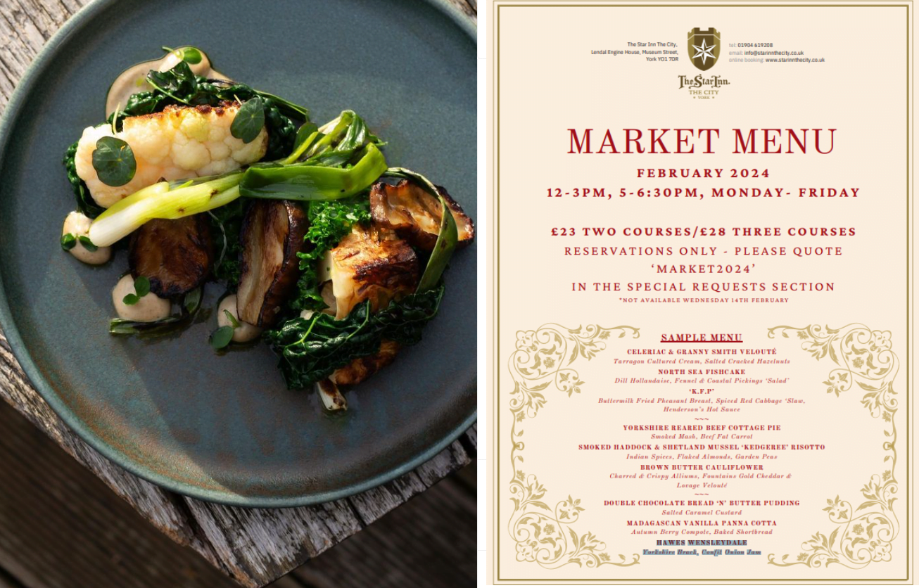 Market Menu Extended Through February! Book Now - Star Inn The City